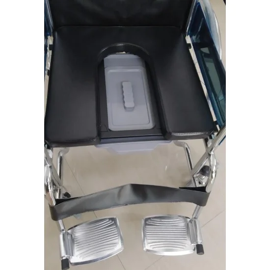 folding Commode Wheelchair U-Cut